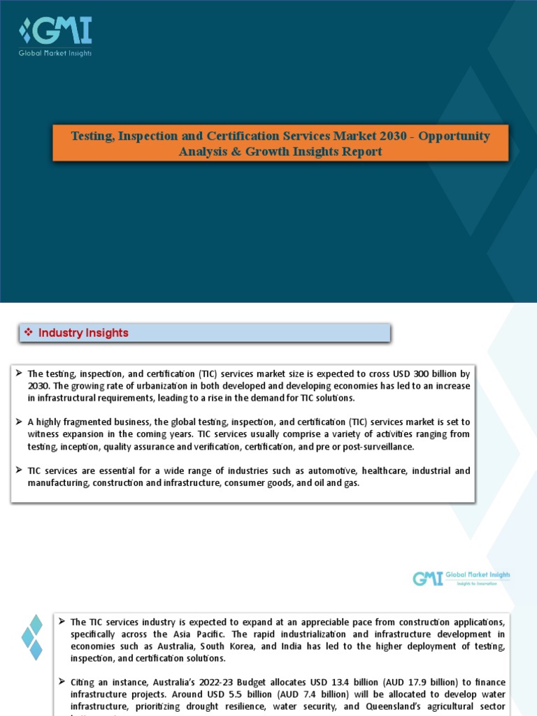 Testing, Inspection and Certification Services Market | PDF ...