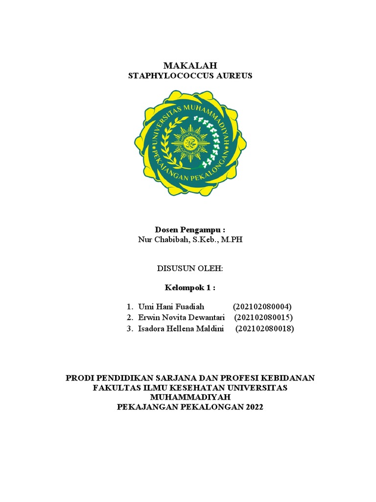 Makalah Staphylococcus Aureus Kel-1 | PDF