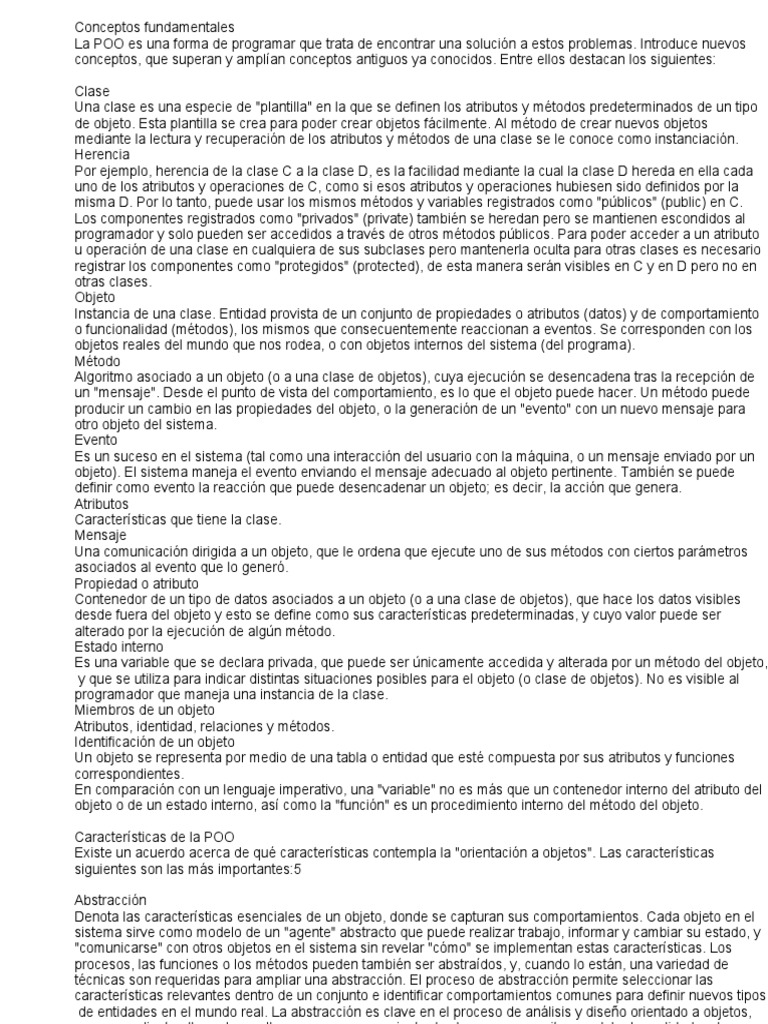 Programacion Orientada A Objetos Sem 4 Pdf Objeto Informática Programación Orientada A