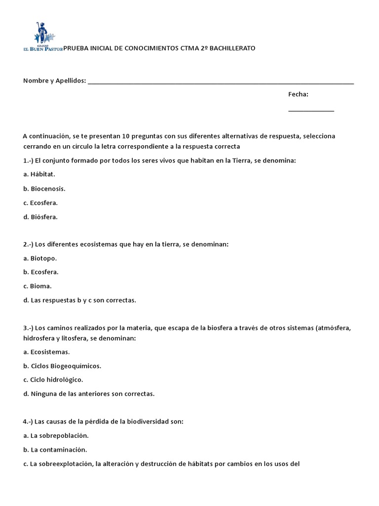 Eval Inicial CTMA | PDF | Placas tectónicas | Tierra