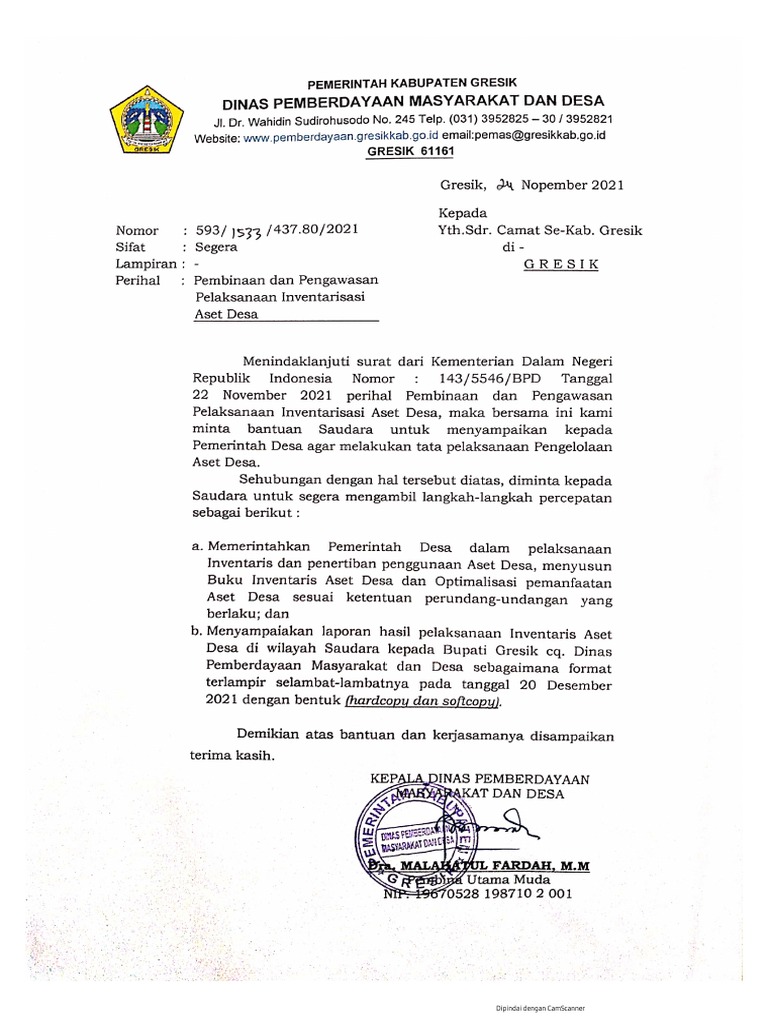 Pembinaan Dan Pengawasan Pelaksanaan Inventaris Aset Desa | PDF