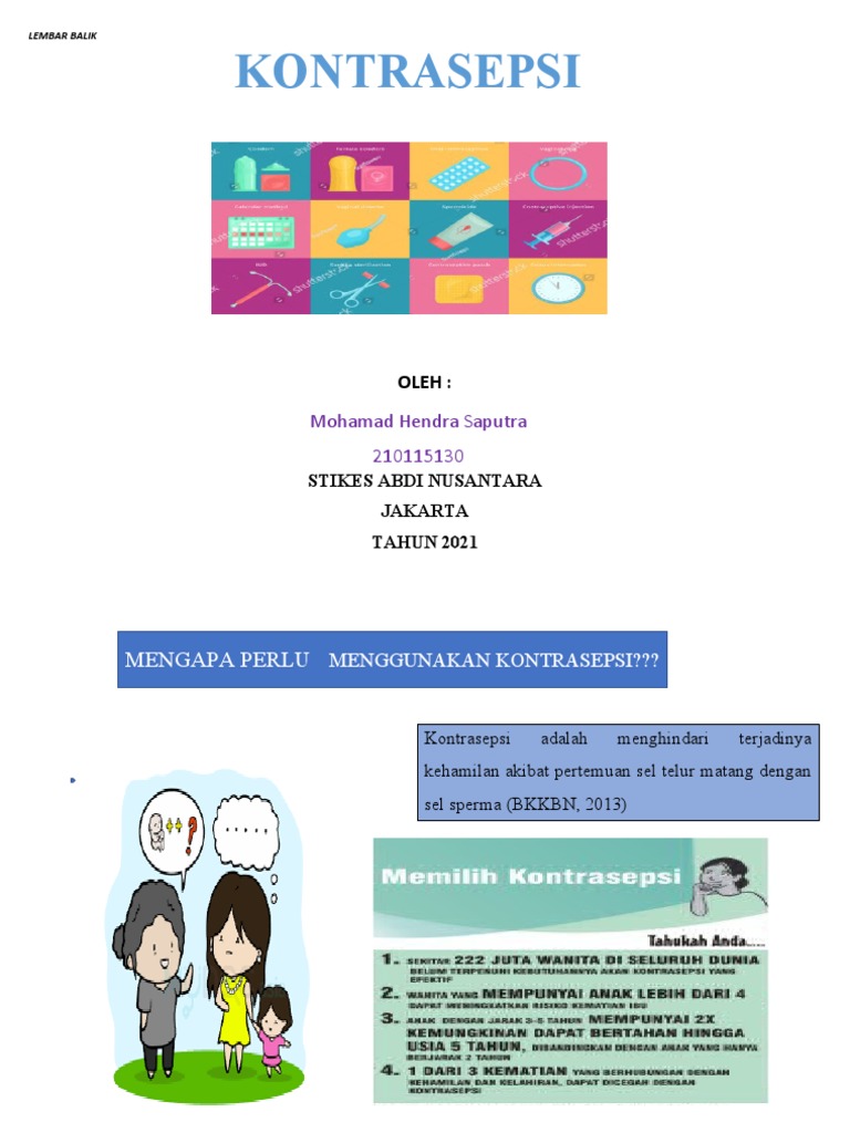 Lembar Balik Kontrasepsi Mohamad Hendra | PDF | Pengembangan Diri | Kesehatan Holistik