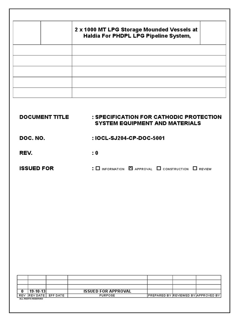 Specification For Cathodic Protection System Equipment and Materials ...