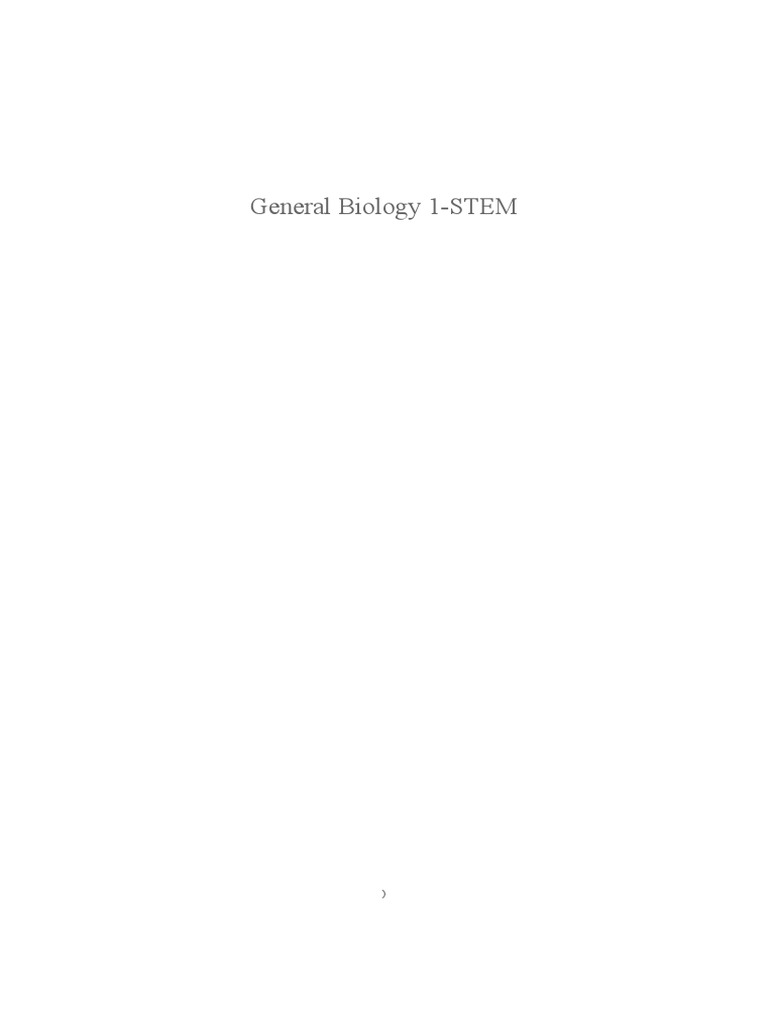 General Biology 1 Stem | PDF | Cell (Biology) | Cellular Respiration