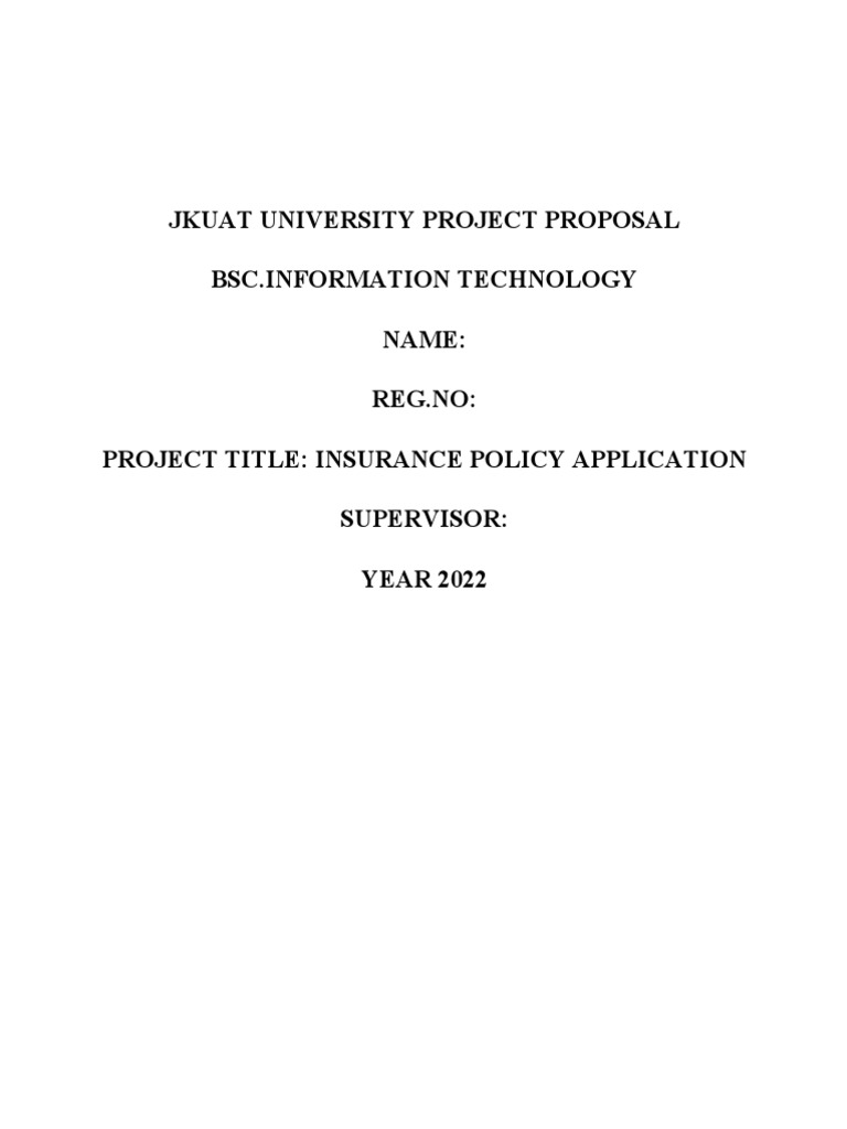 Jkuat University Project Proposal | Download Free PDF | Insurance | Software Development Process