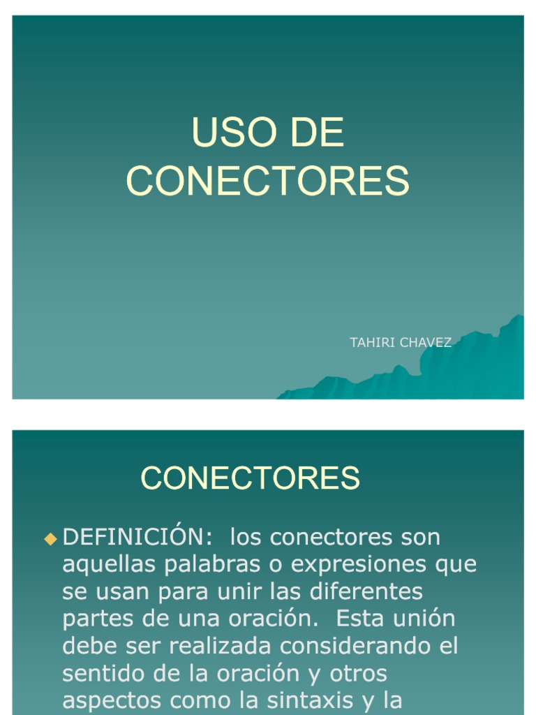 Ejercicios Uso de Conectores | PDF | Oración (Lingüística) | Herramientas