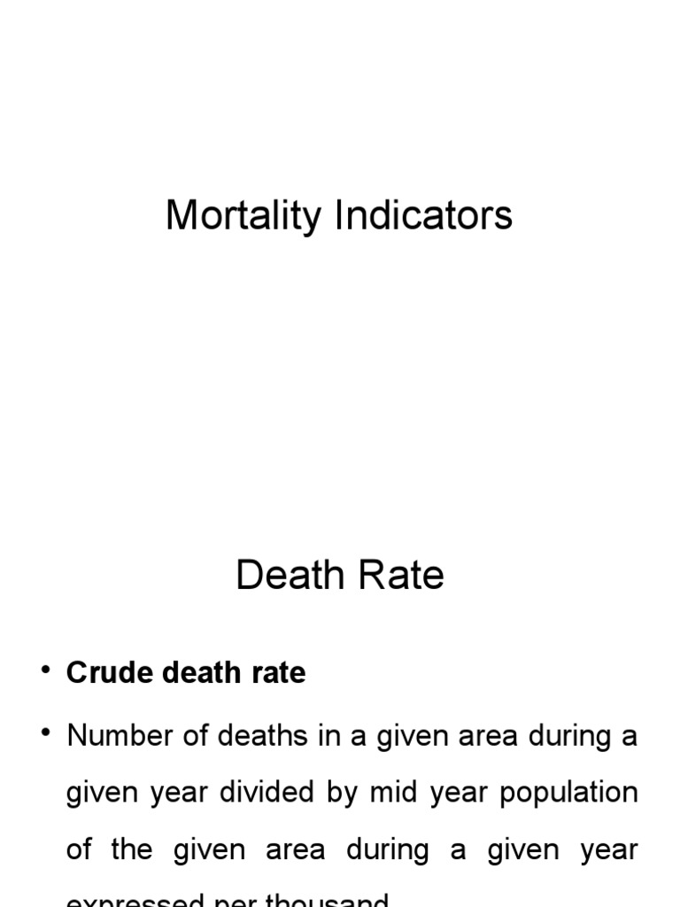 Mortality Indicators | PDF | Lifestyle