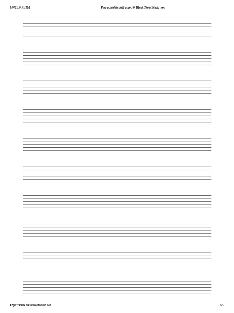Free Printable Staff Paper at Blank Sheet Music | PDF