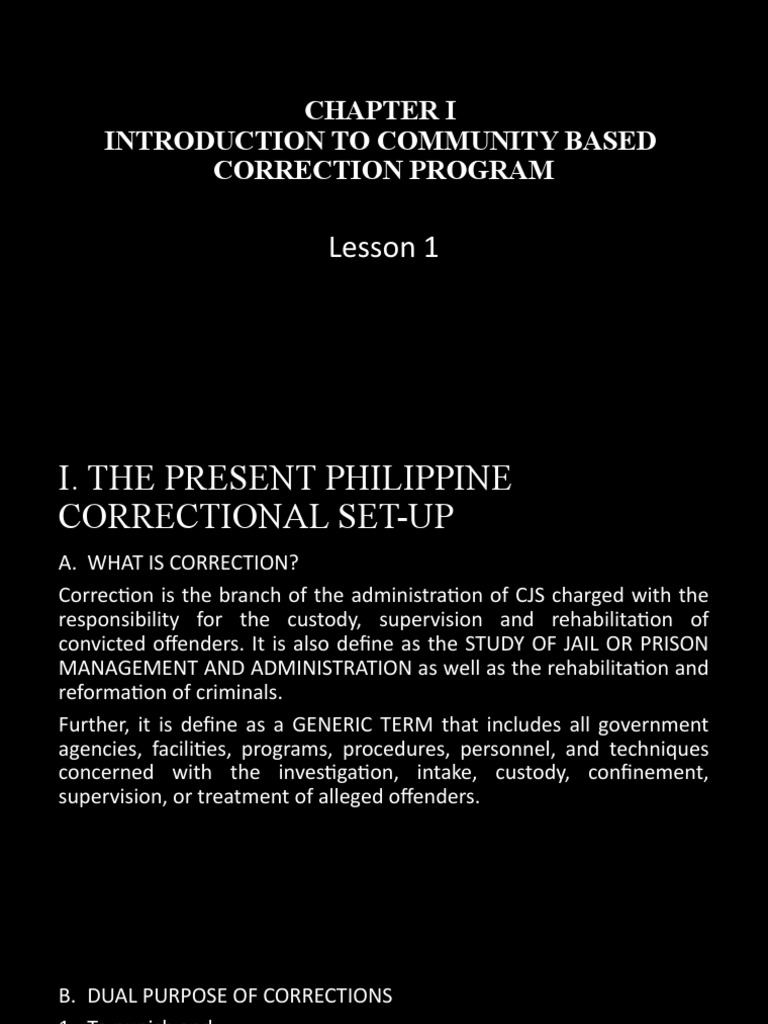 Community-Based Correction Overview | PDF | Social Science | Law
