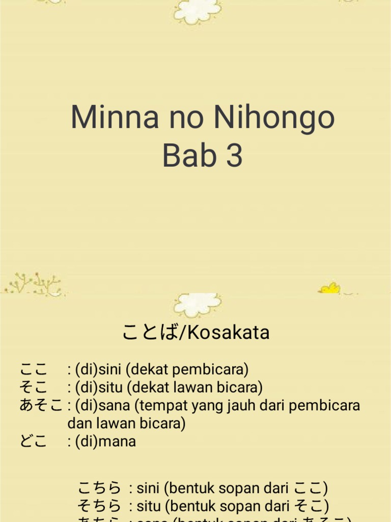 Bab 3 - Minna No Nihongo | PDF