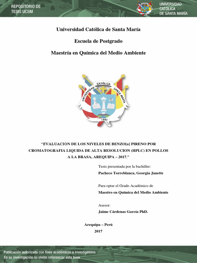 Benzopireno Pollo | PDF | Cromatografía | Hidrocarburo Aromático ...
