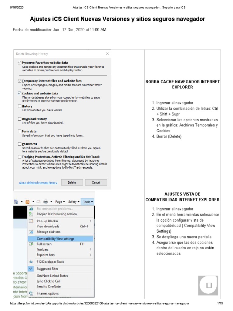 Ajustes ICS Client Nuevas Versiones para Externos | PDF | explorador de ...