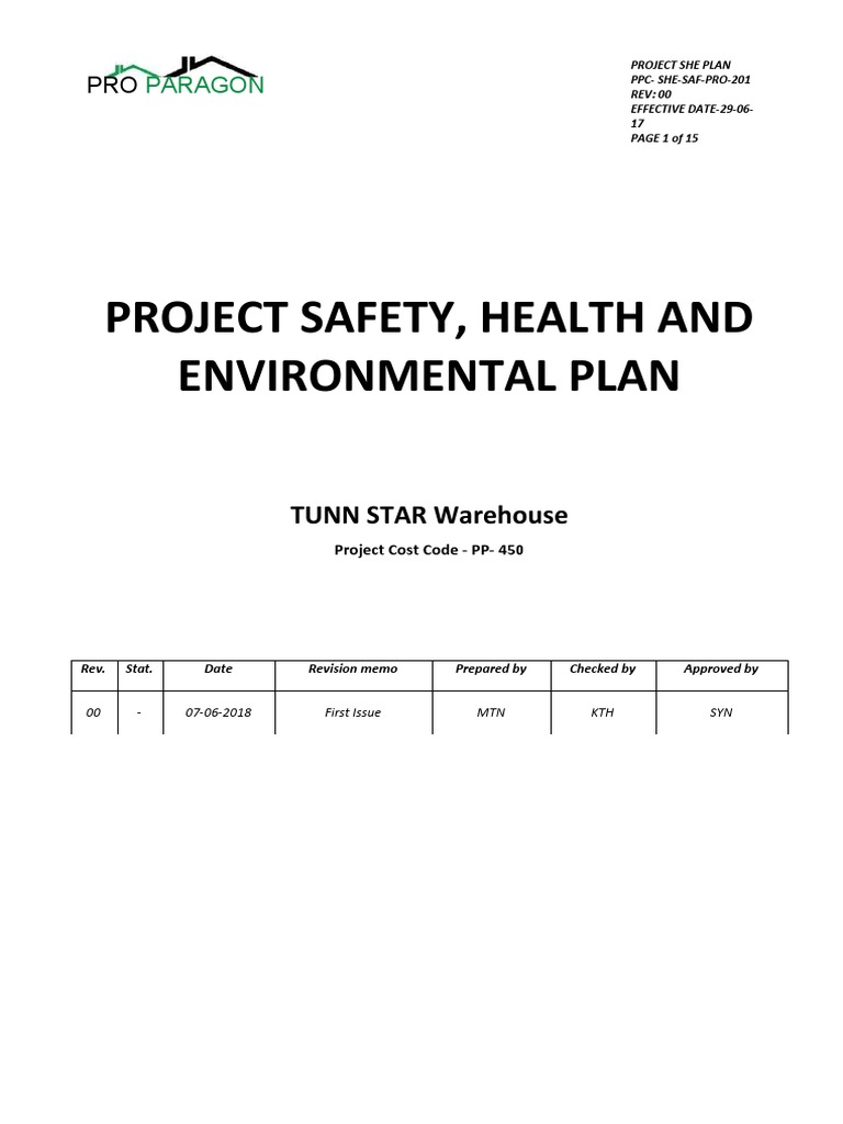 Project EHS Plan | PDF | Personal Protective Equipment | Occupational Safety And Health