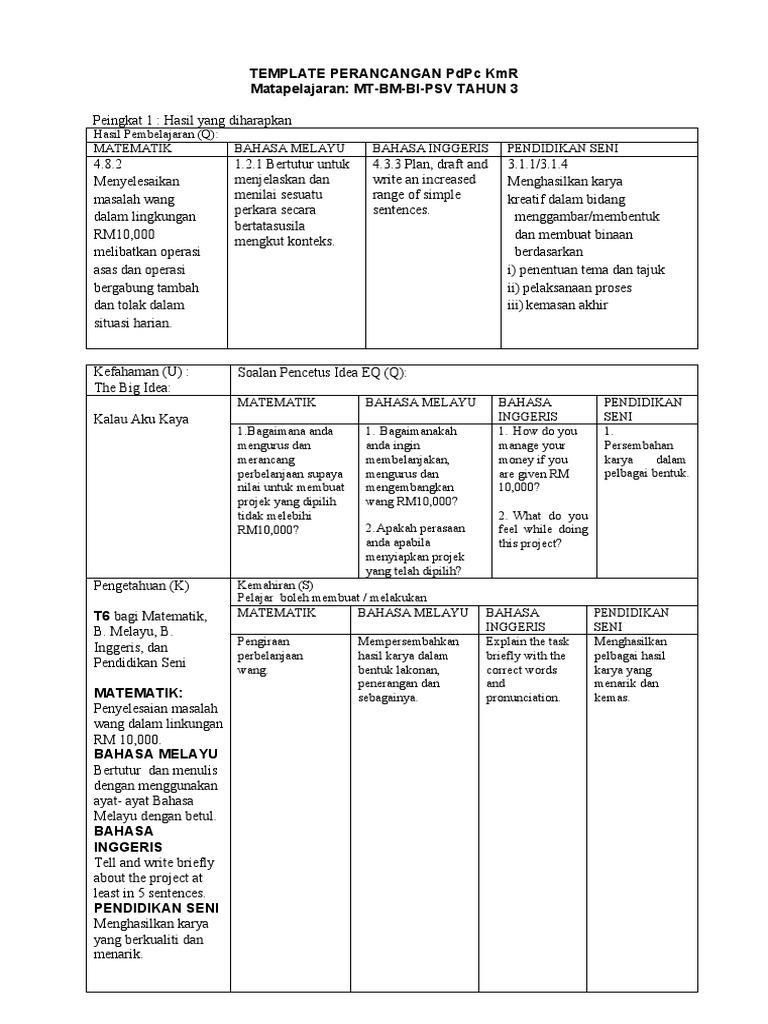 Template Perancangan PDPC KMR SK Sentosa | PDF | Karier & Perkembangan ...
