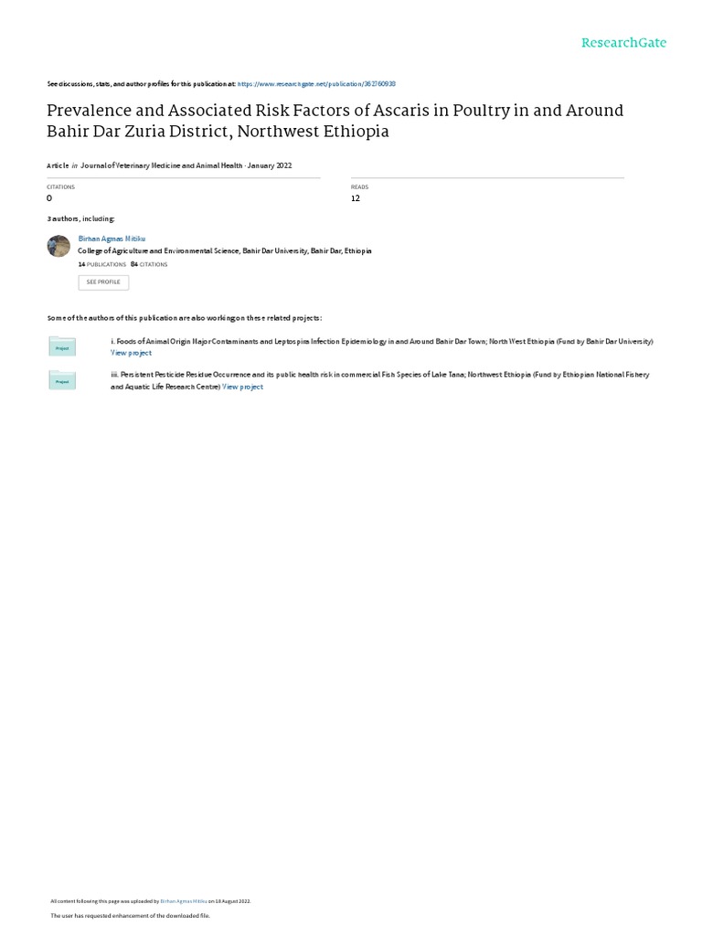 Ascaris Di Ayam Pdf Poultry Chicken