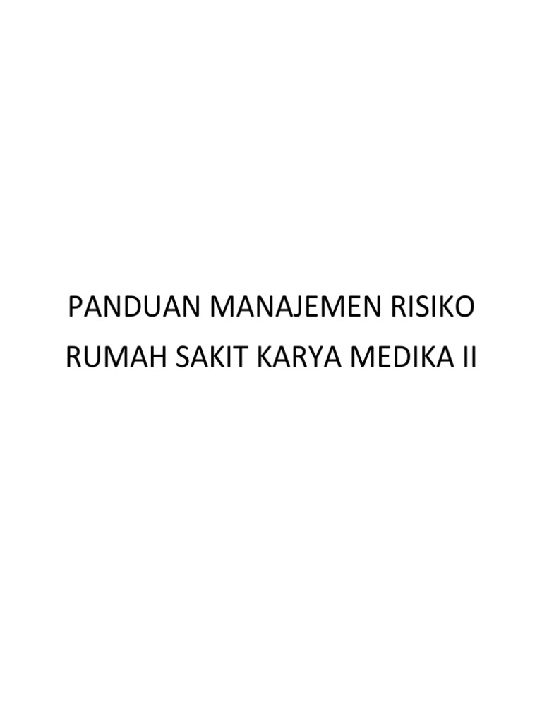 Panduan Manajemen Risiko Pdf