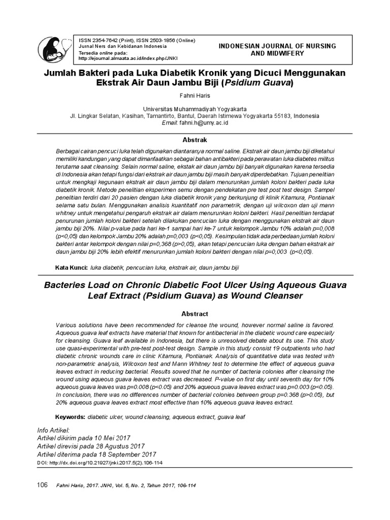 PEnggunaan Daun Jambu Irigasi Luka DM | PDF