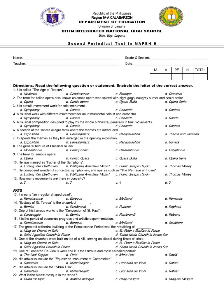 MAPEH 9 (2nd) (50 Items) | PDF | Substance Abuse | Drugs