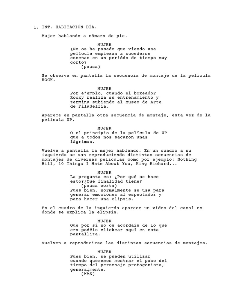 Secuencia de Montaje Guion | PDF