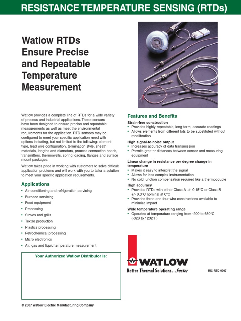 RTD Brochure | PDF | Thermocouple | Manufactured Goods