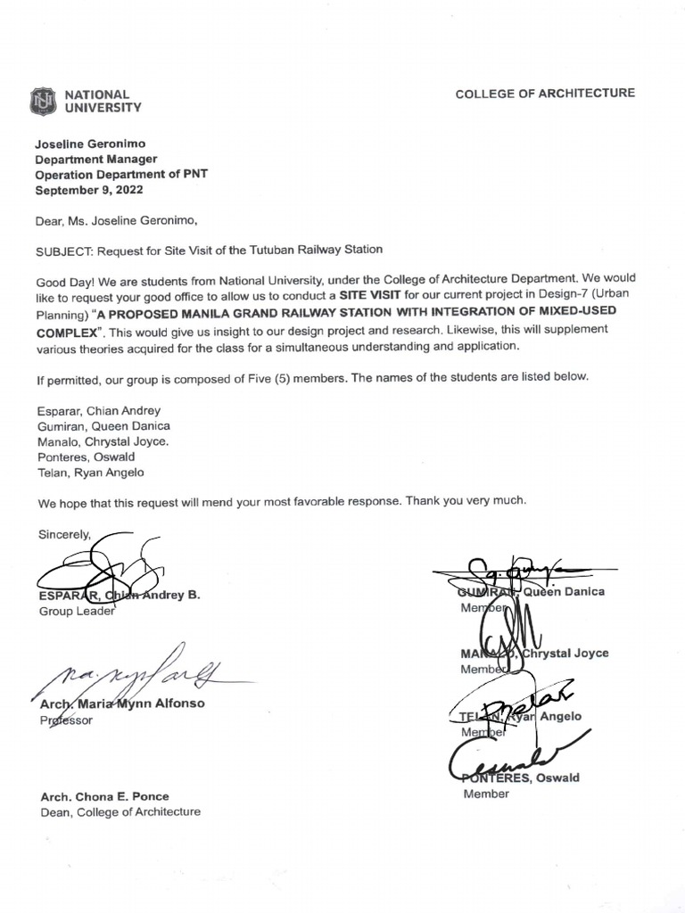 Request Letter Site Visit | PDF