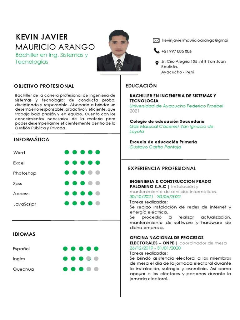 Kevin Javier Mauricio Arango | PDF | Informática