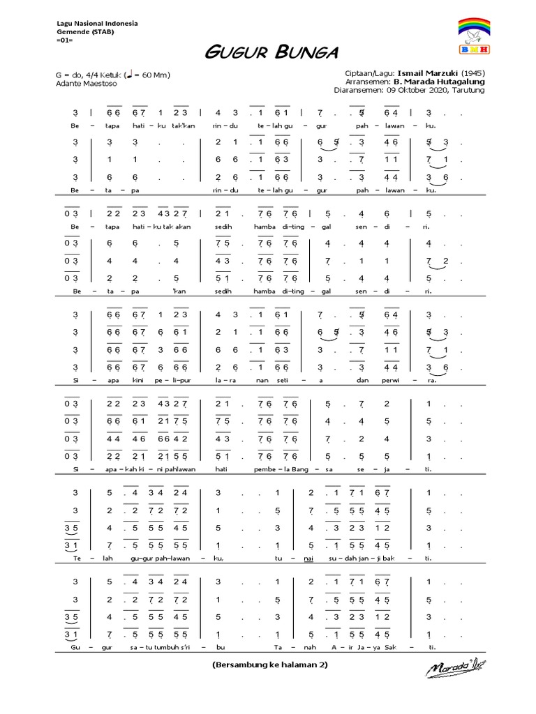 Gugur Bunga (Gemende SATB) | PDF