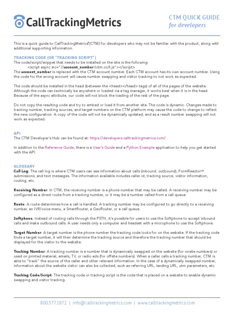 CTM Quick Guide For Devs | Download Free PDF | Interactive Voice Response | Computer Science