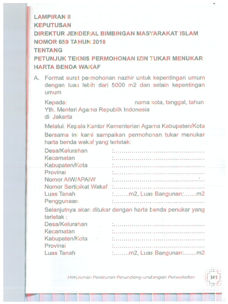 Format Permohonan Ruislag Tanah Wakaf | PDF