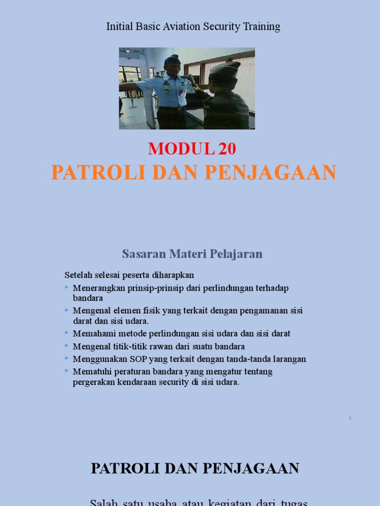 Modul 20 Patroli Dan Penjagaan | PDF