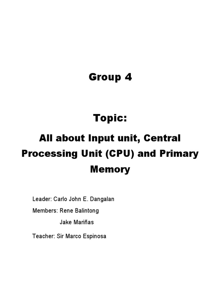 Lesson 4 Pdf Computer Data Storage Input Output