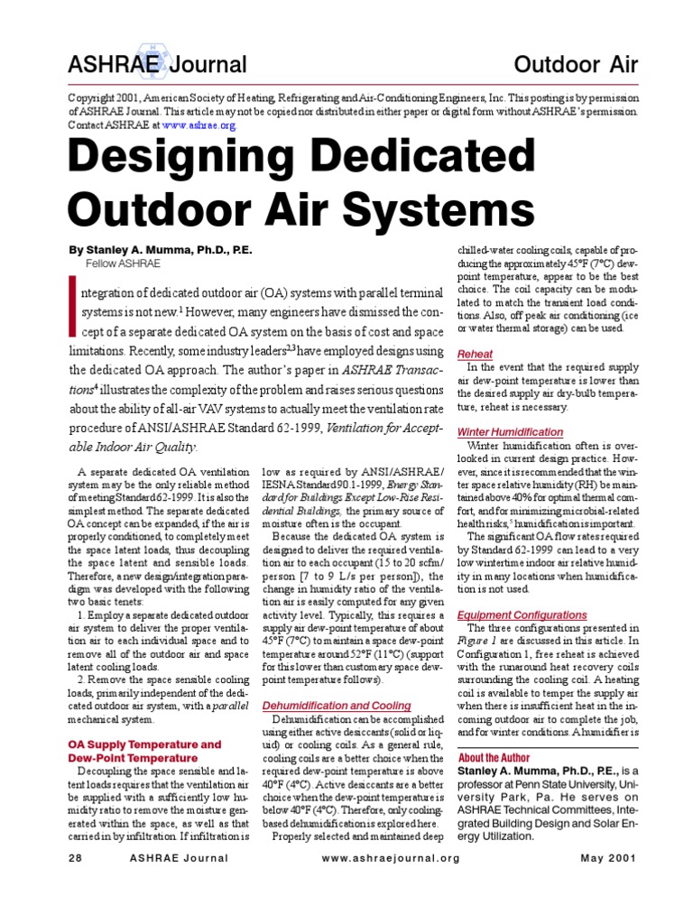 Doas Design | PDF | Ventilation (Architecture) | Air Conditioning