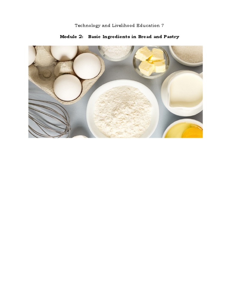 Module 5 Basic Ingredients | PDF | Breads | Baking