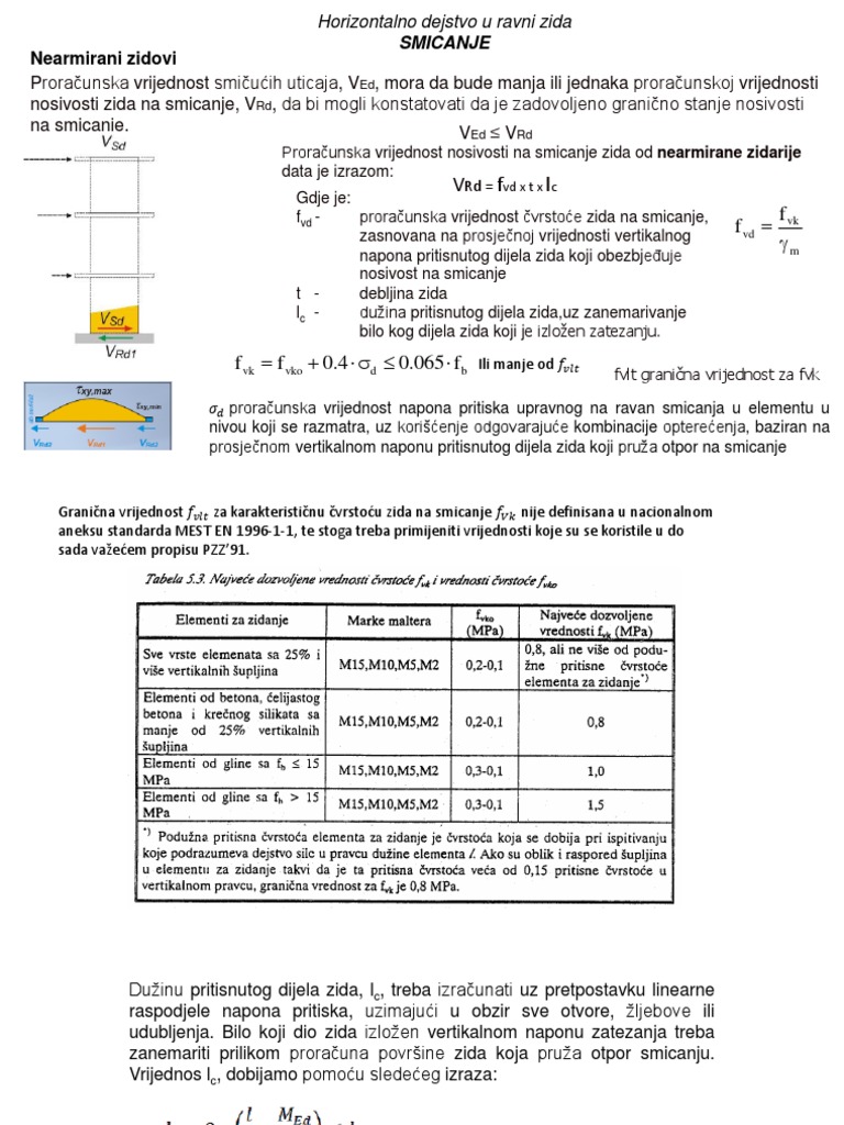 Proracun Zida-Evrokod | PDF