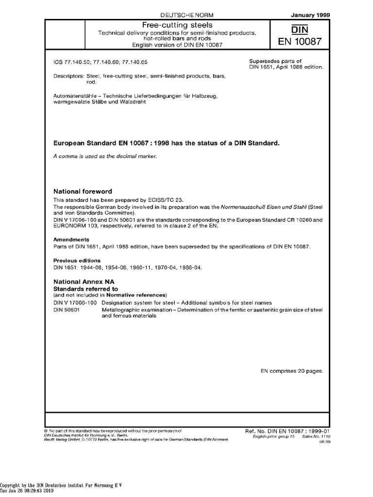 Din en 10087 | PDF