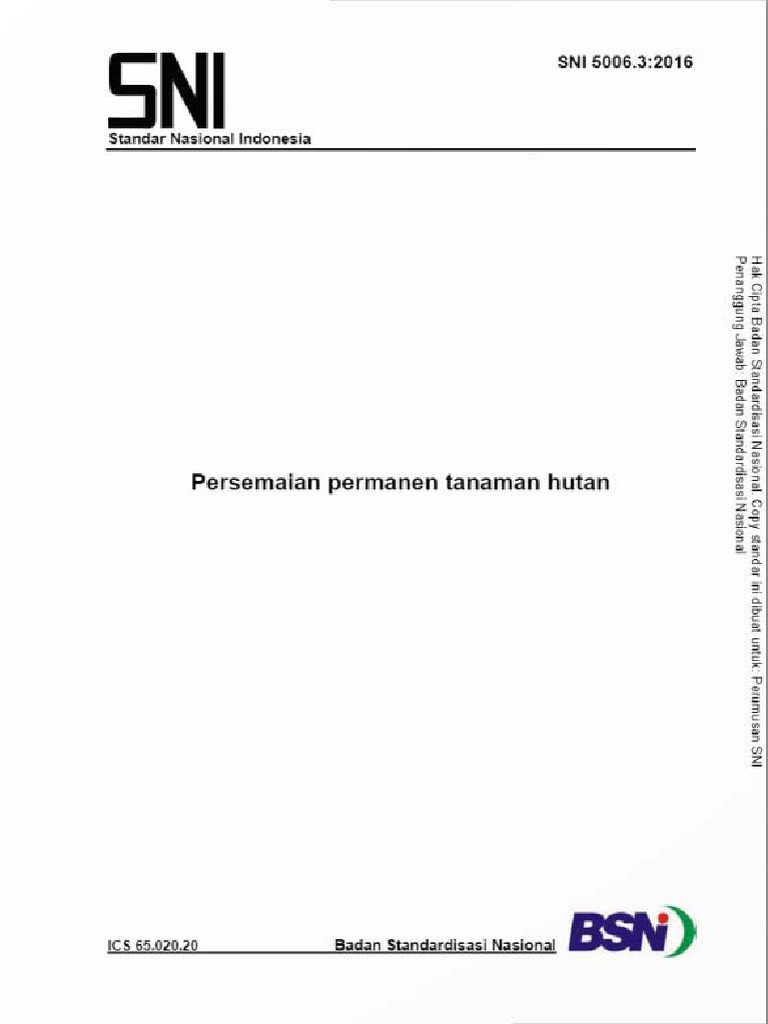 SNI 5006.32016 Tentang Persemaian Permanen Tanaman Hutan | PDF