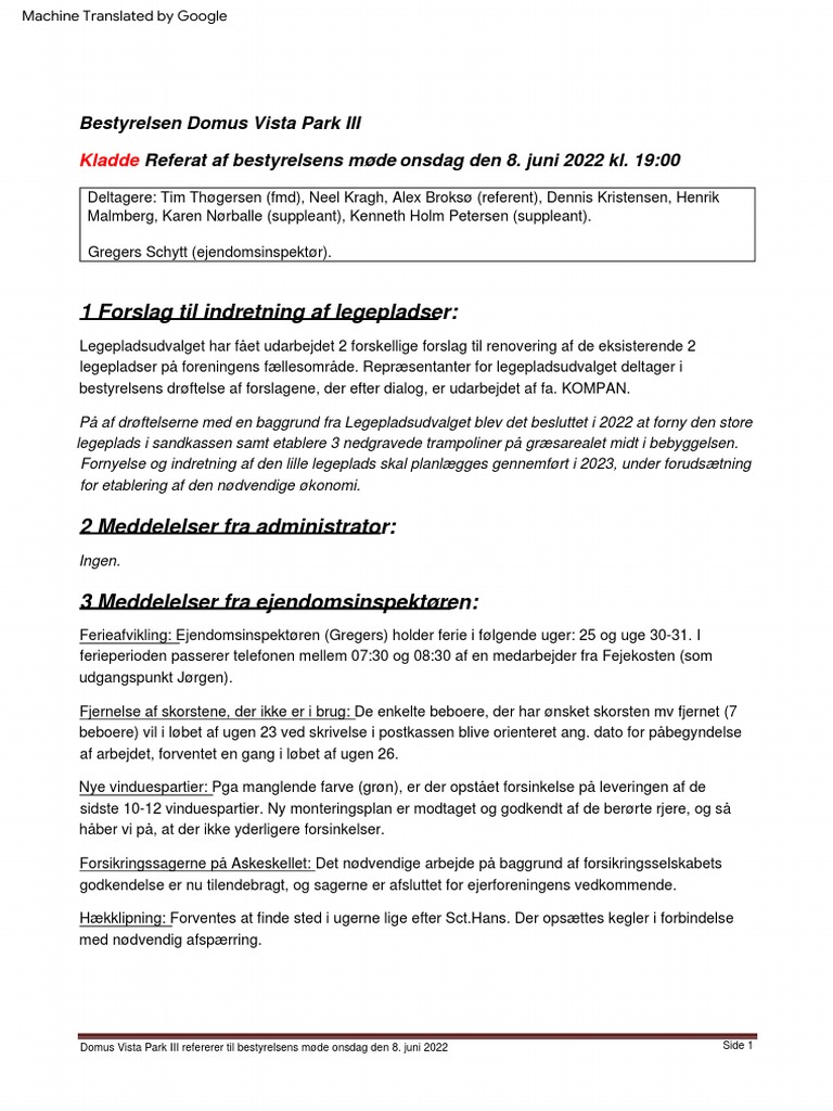 Referat 080622 | PDF