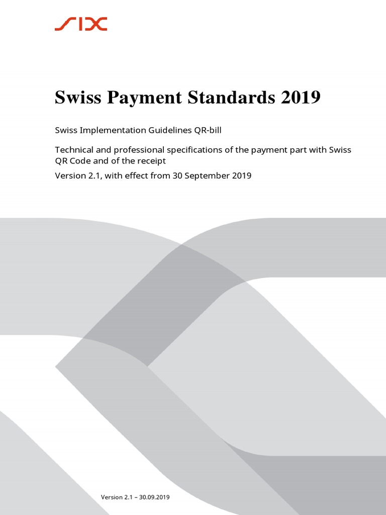 Swiss Implementation Guidelines Qr Bill Pdf Qr Code Invoice