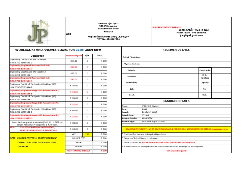 JPEGD-workbook-answerbook-and-instruments-Order-form | PDF | Service ...