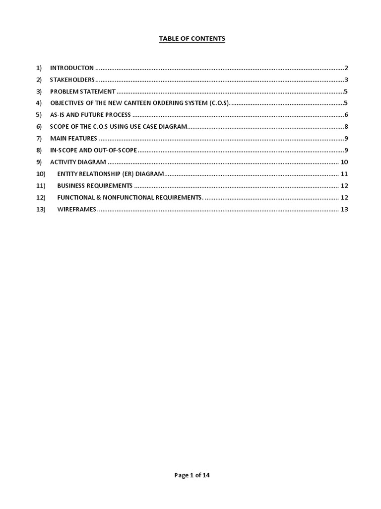 02 - Canteen Ordering System For Unilever - Writeup | PDF | Menu ...
