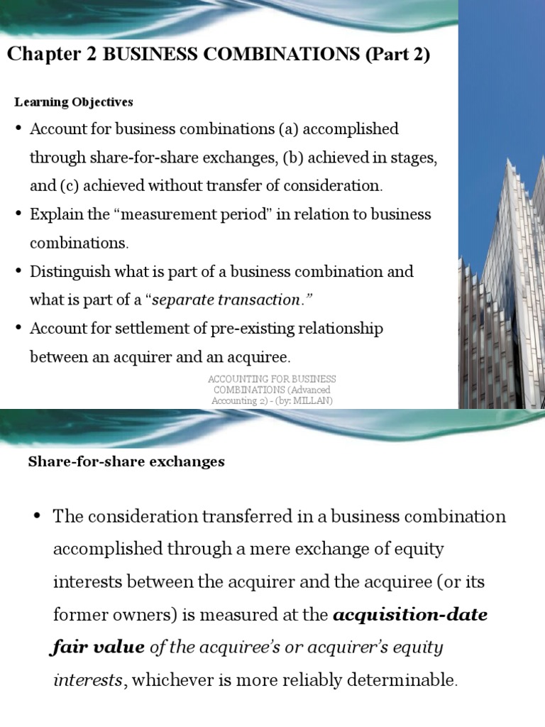Chapter 2 Business Combinations - Part 2 | PDF | Goodwill (Accounting) | Investing