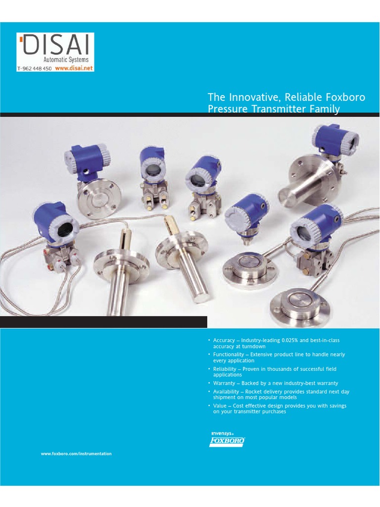 pressure_brochure FOXBORO | PDF | Flow Measurement | Pressure Measurement