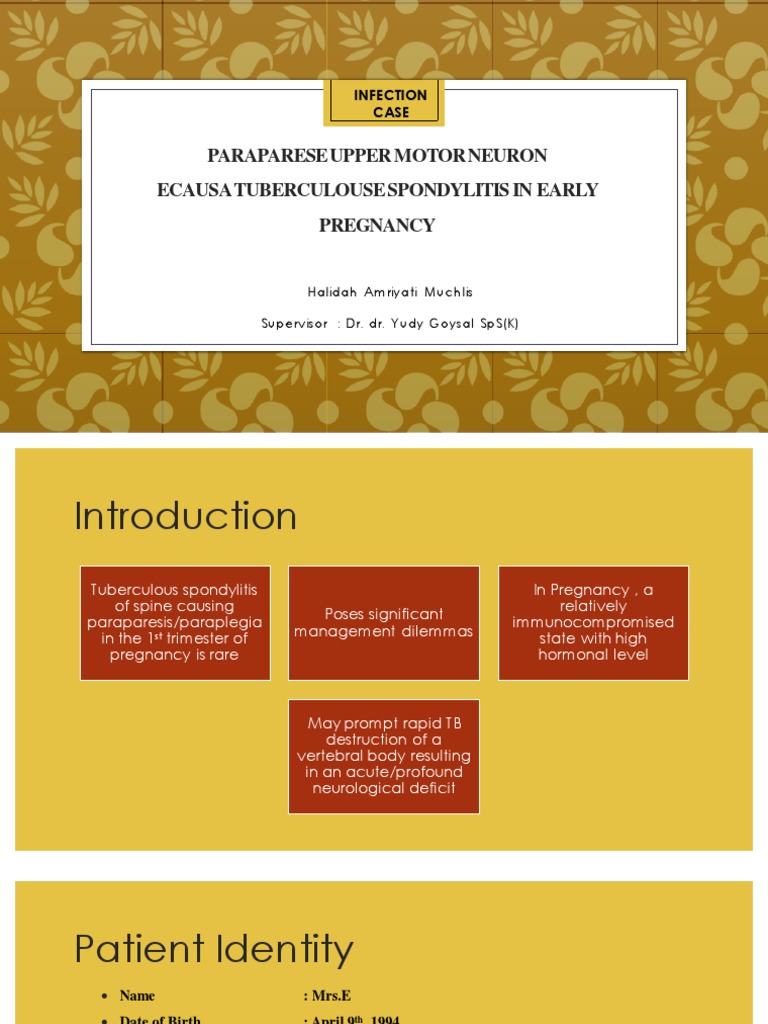Paraparese Upper Motor Neuron Ecausa Tuberculouse Spondylitis in Early ...