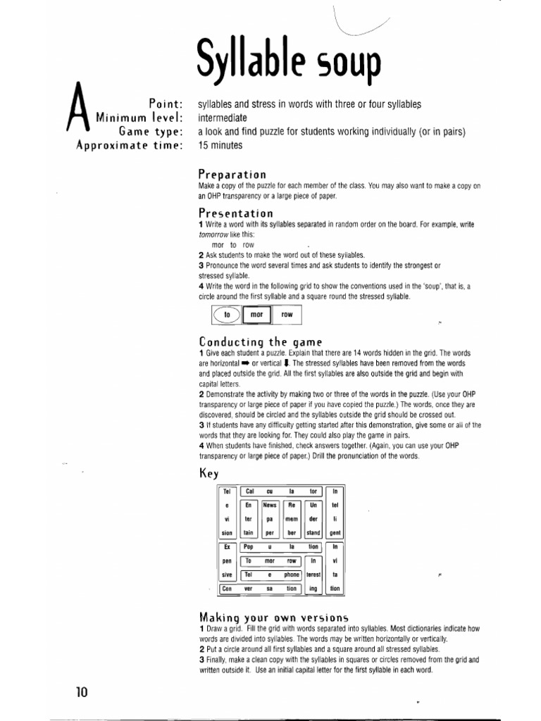 Syllable Soup | PDF
