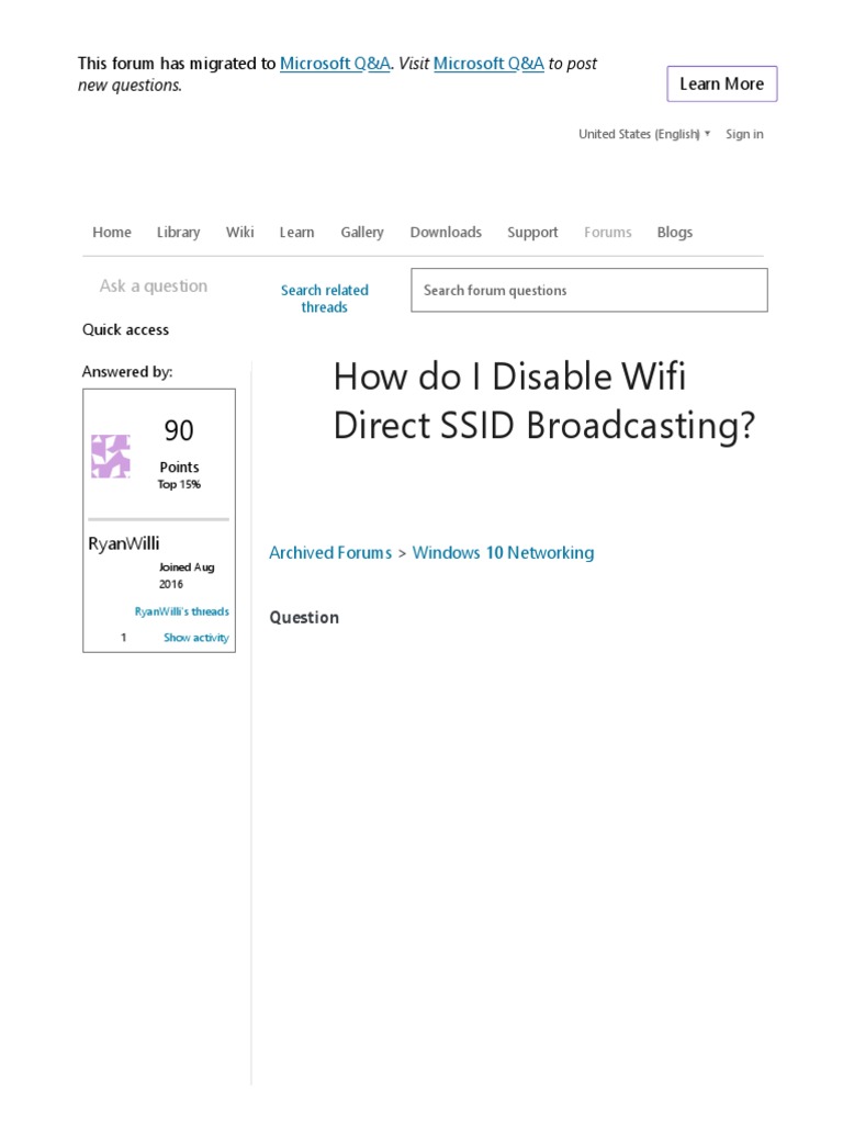 How Do I Disable Wifi Direct SSID Broadcasting | PDF | Windows 10 | Wi Fi