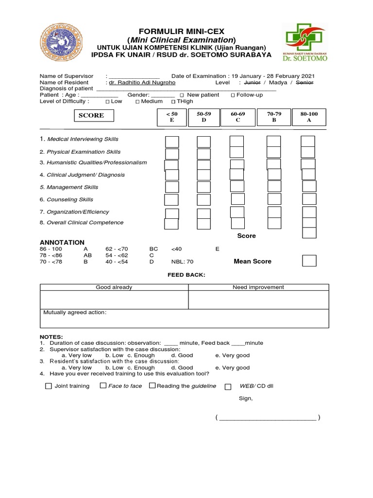 Mini Cex Dops | PDF | Patient | Medical Specialties