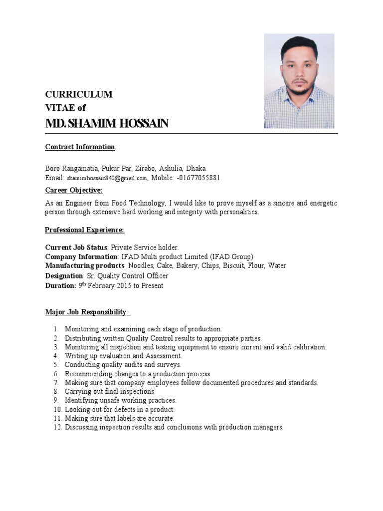 CV of Shamim Hossain | Download Free PDF | Computing