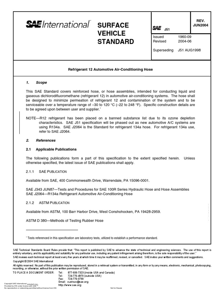 Sae J51-2004 | PDF | Pipe (Fluid Conveyance) | Textiles