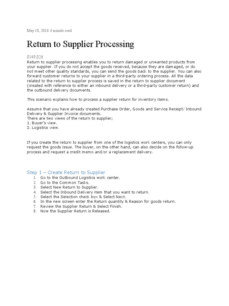 RTV Sap Process With Hana Screen | Download Free PDF | Logistics | Invoice