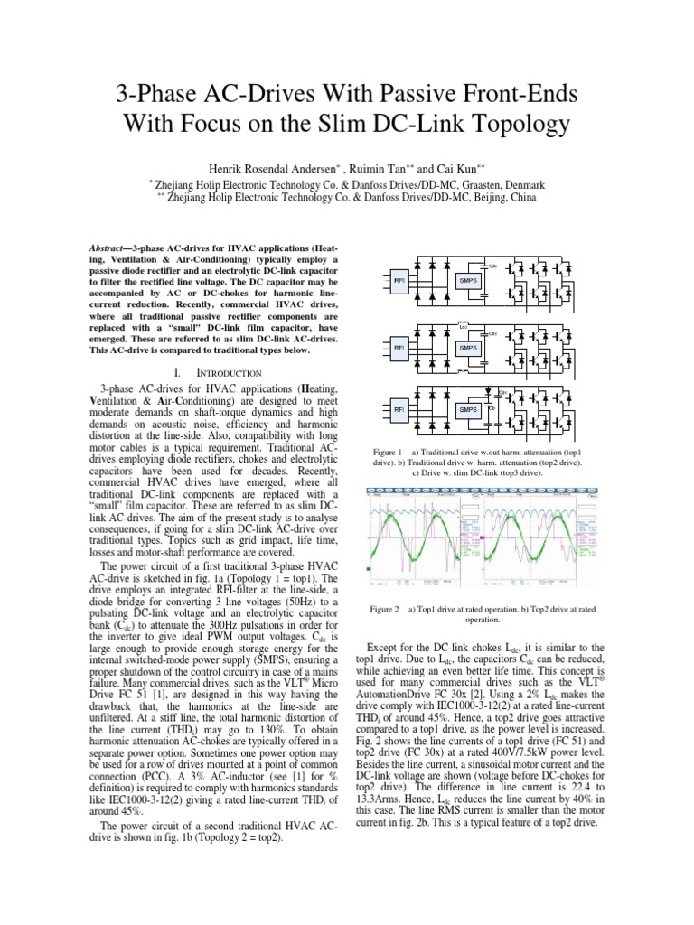 3-Phase AC-Drives With Passive Front-Ends With Focus On The Slim DC ...